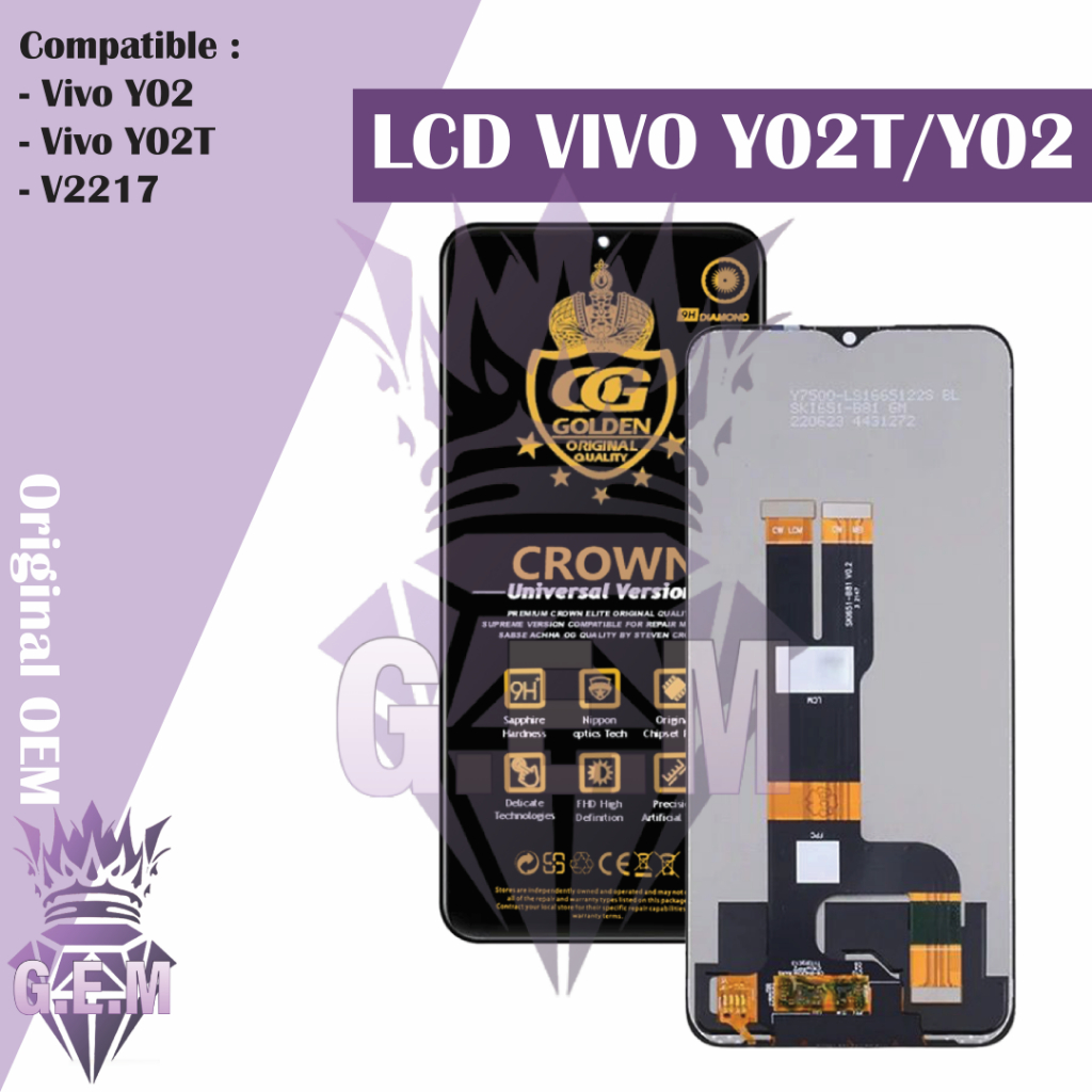 Jual LCD TOUCHSCREEN FULLSET VIVO Y02 V2217 / Y02T COMPLETE ORIGINAL ...