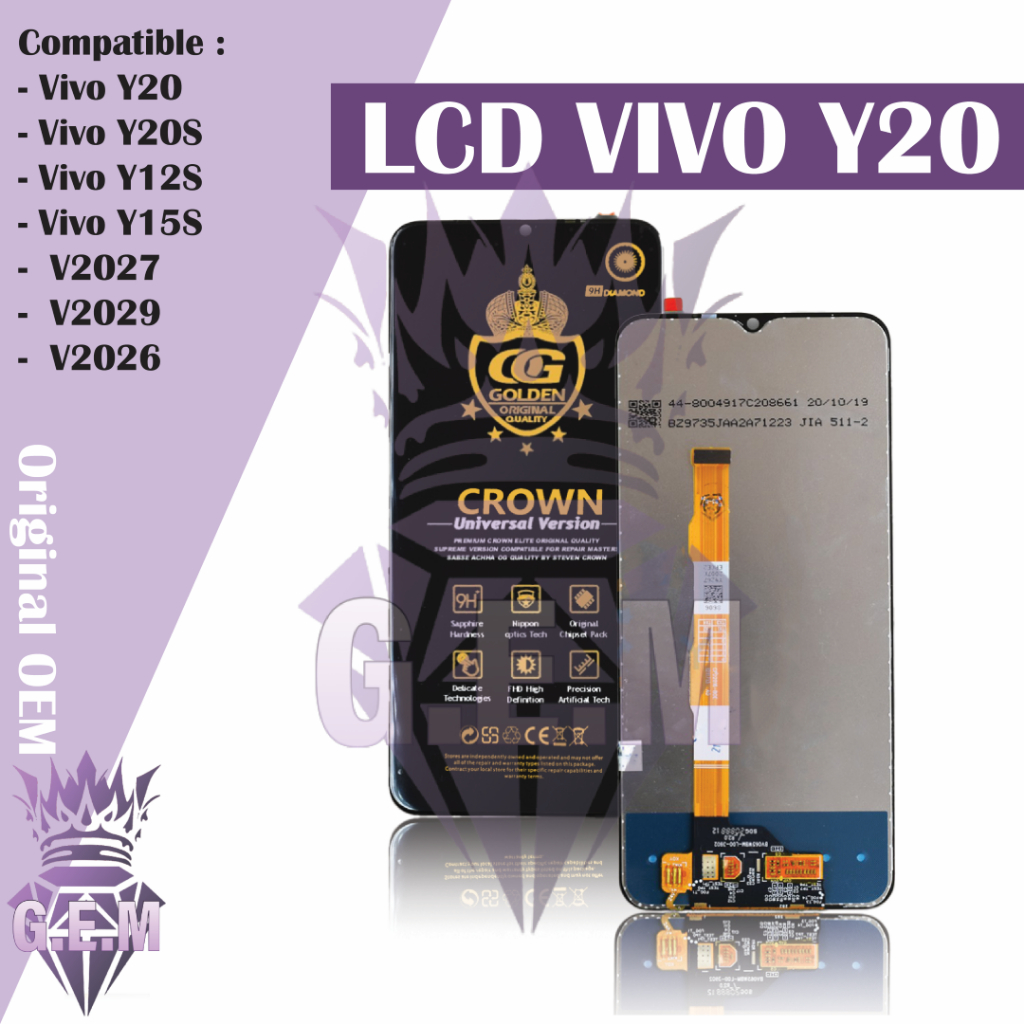 Jual LCD VIVO Y20 V2027 / Y20S V2029 / Y12S V2026 / VIVO Y15S / V2043 TOUCHSCREEN FULLSET ...