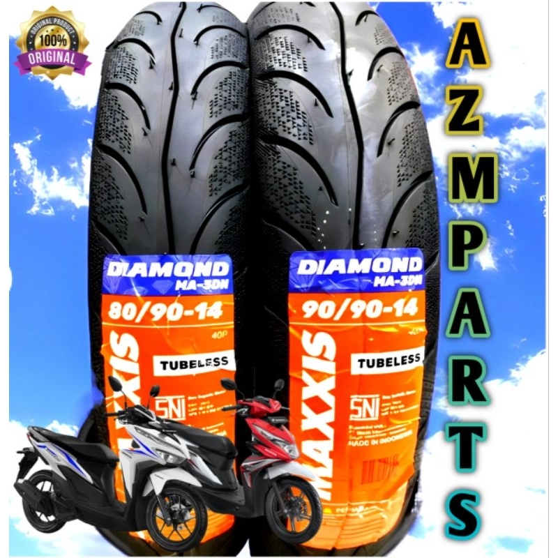 Jual BAN MAXXIS DIAMOND 80/90 90/90 14 SEPASANG MOTOR METIK | Shopee Indonesia