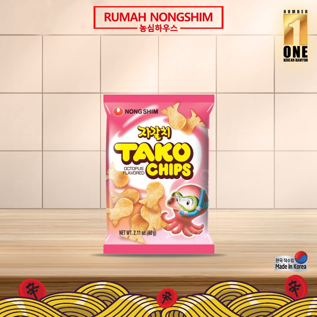Jual NONGSHIM - TAKO CHIPS 60g Made in Korea [Korean Seafood Snack ...