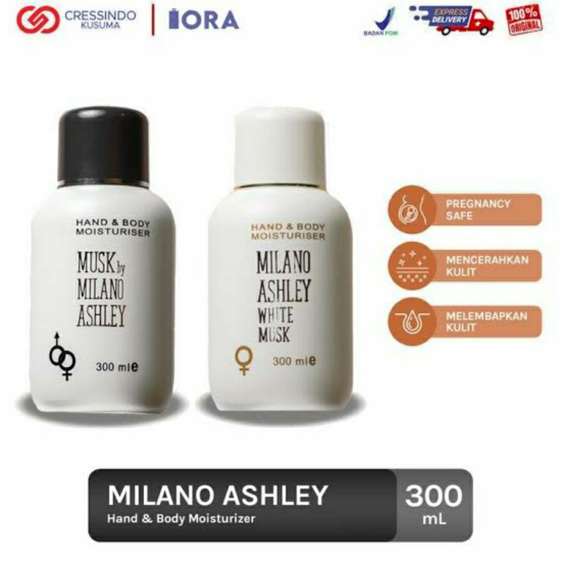 Jual Hand & Body Moisturizer Milano Ashley White Musk 300ml | Shopee ...