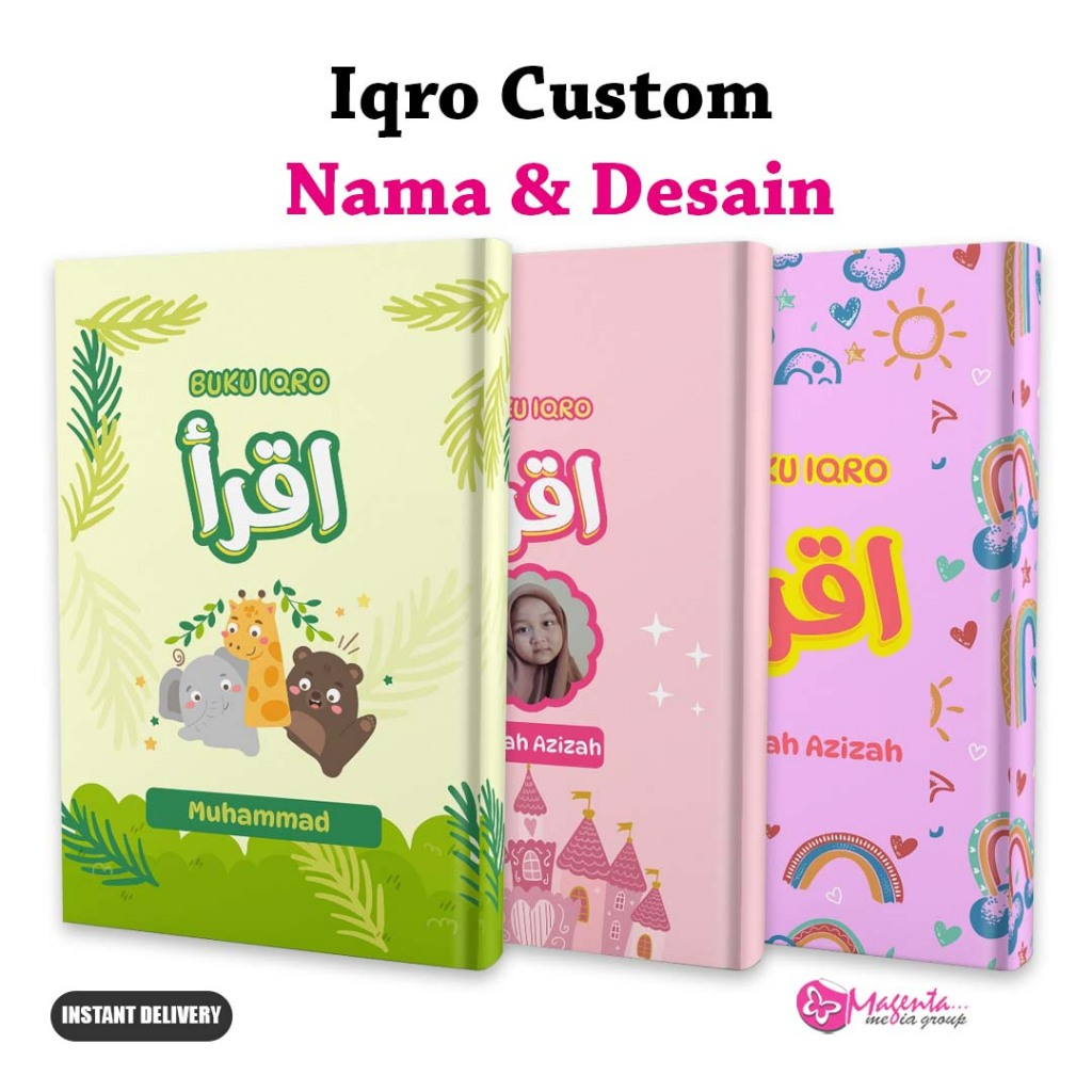 Jual Iqro Custom Tulis Nama Desain Cover Iqro Warna Custom Hard Cover ...