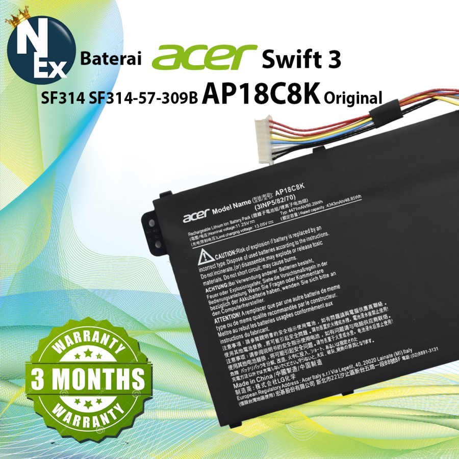 Jual Baterai Batre Acer Swift 3 SF314 SF314-57-309B AP18C8K Original ...