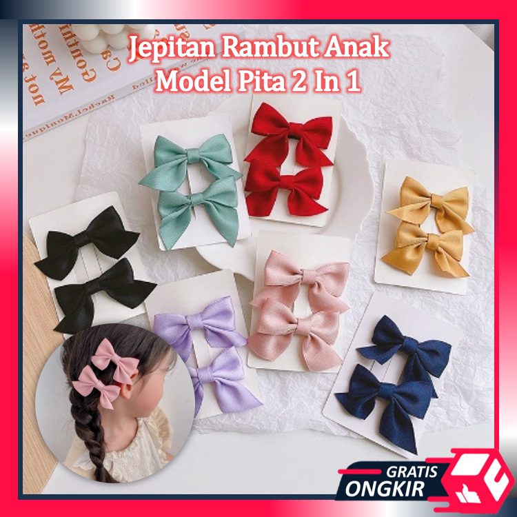 Jual Gratis Ongkir - F5750 Jepitan Rambut Anak Model Pita 2 In 1 ...