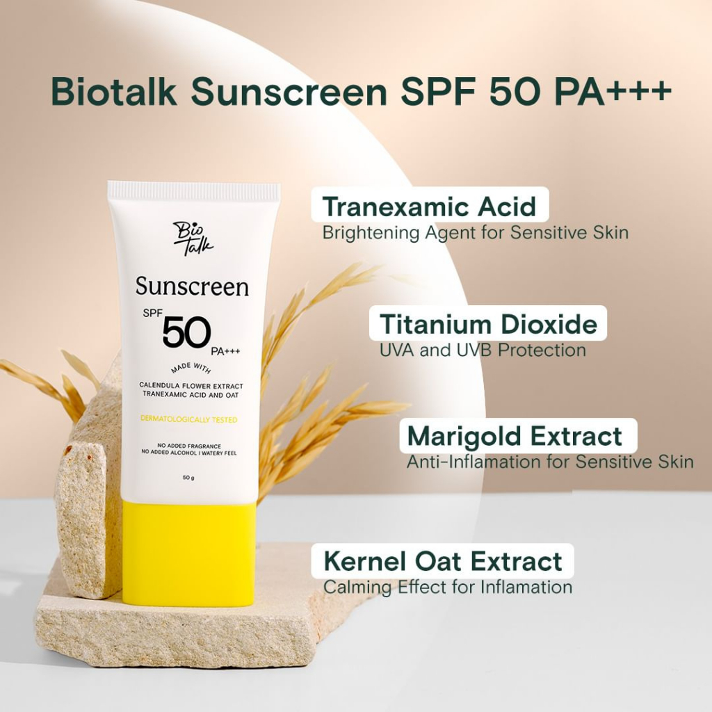Jual Biotalk Sunscreen SPF 50 PA+++|Watery, Sensitive & Acne Prone Skin ...