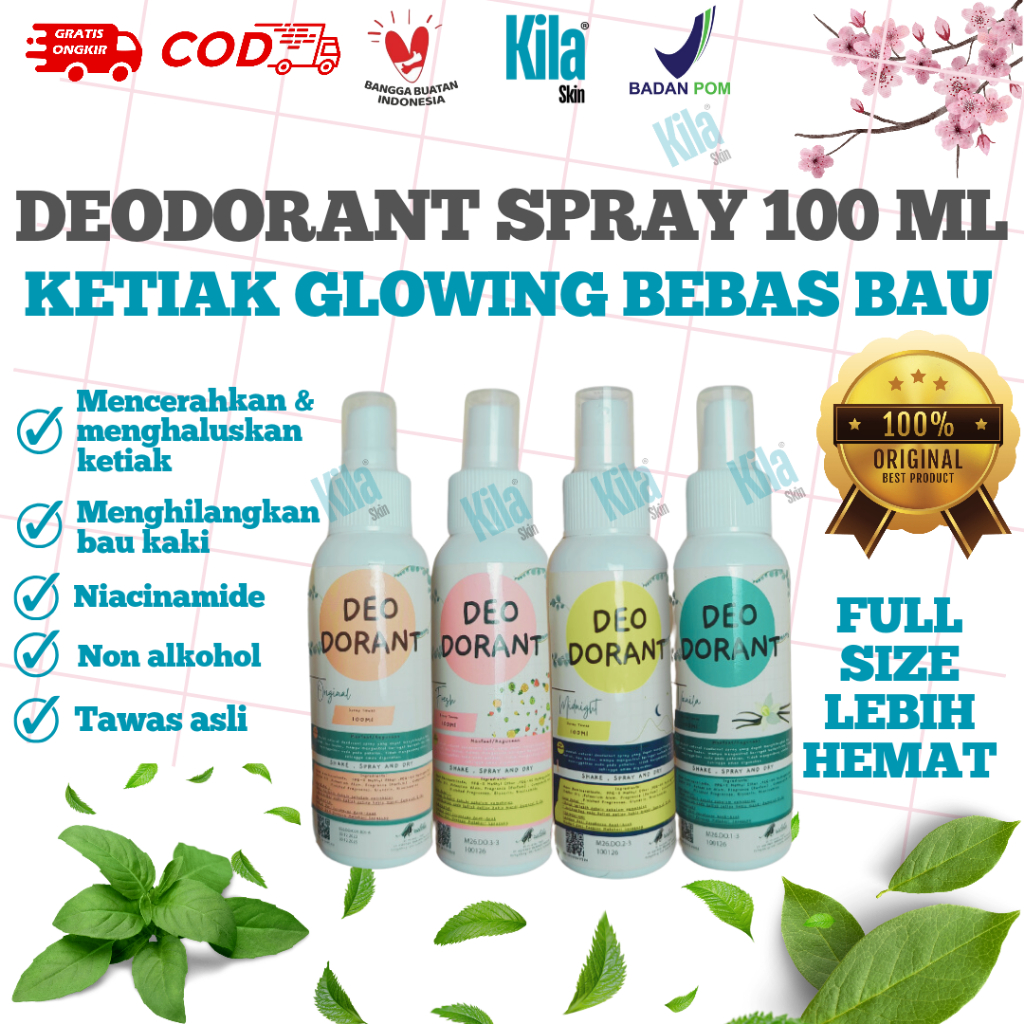 Jual (BPOM) 100ML 60ML NATURAL DEODORANT TAWAS DEO SPRAY TAWAS ORIGINAL ...