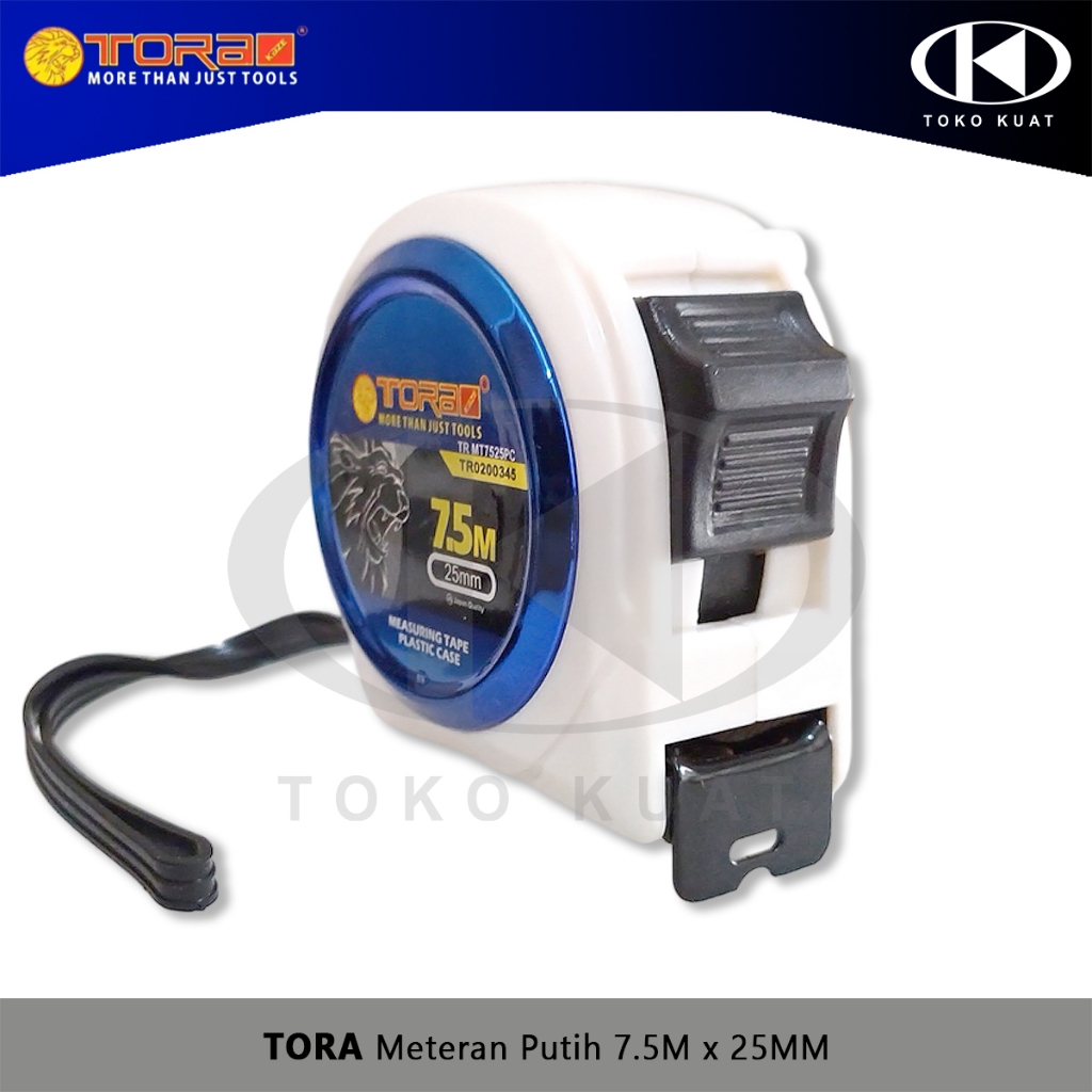 Jual Meteran 7.5M TORA Measure Tape Roll 7,5 Meter Satu Sisi Putih ...