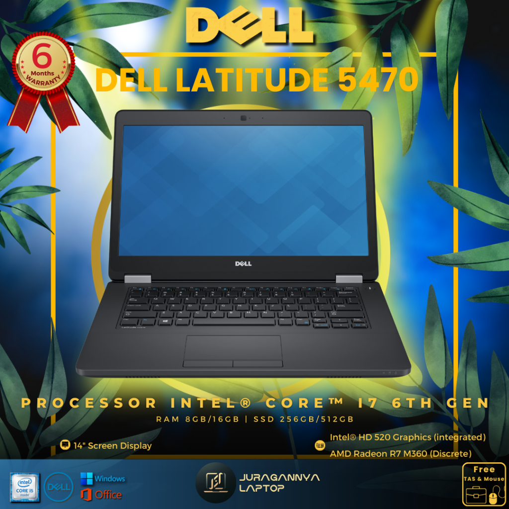 Jual Laptop DELL Latitude 5470 Double VGA Intel® Core™ i7 Gen 6, RAM 8/16GB, SSD 256GB, 14 Inch ...