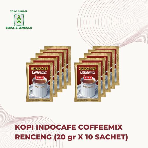 Jual Kopi INDOCAFE coffeemix RENCENG (20 gram x 10 sachet) | Shopee ...