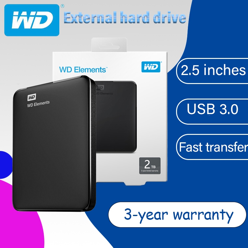 Jual [Local] WD External Hard Drive 2TB Hard Drive Portable Hdd USB3.0 ...