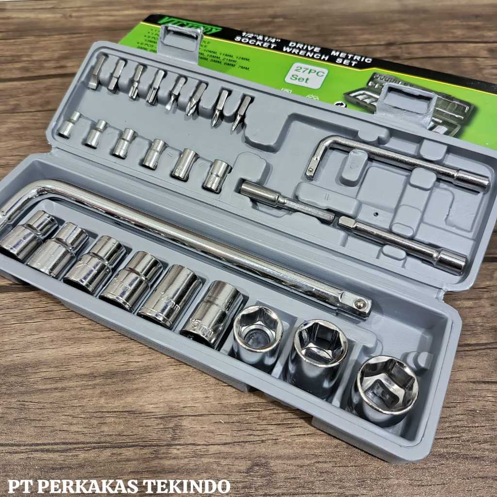 Jual Kunci Shock Sok Set 27 Pcs Victory Socket Wrench 1 Set Komplit / Tersedia Juga Sock Tekiro ...
