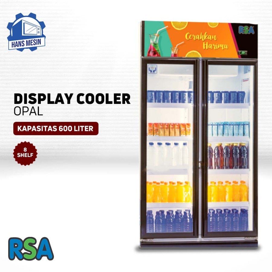 Jual DISPLAY COOLER 2 PINTU RSA OPAL SHOWCASE COOLER 600 LITER | Shopee ...