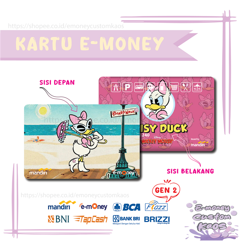 Jual KARTU EMONEY ANIME DAISY BEBEK DONALD DISNEY MANDIRI FLAZZ BCA GEN ...