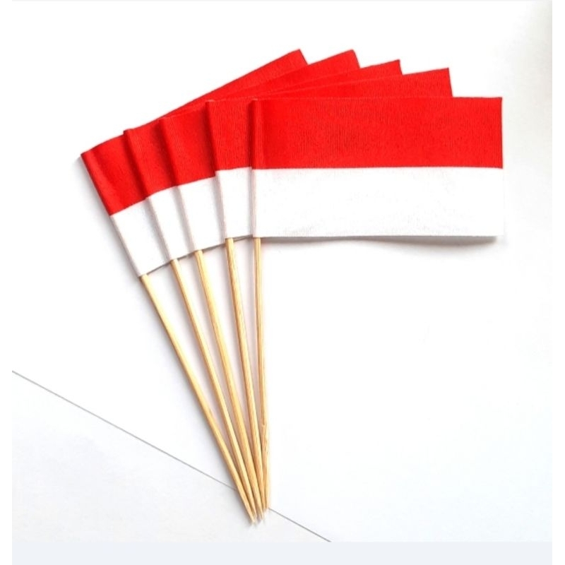 Jual Tusukan Cake Topper Bendera Merah Putih Besar isi 5 pcs - Bahan ...