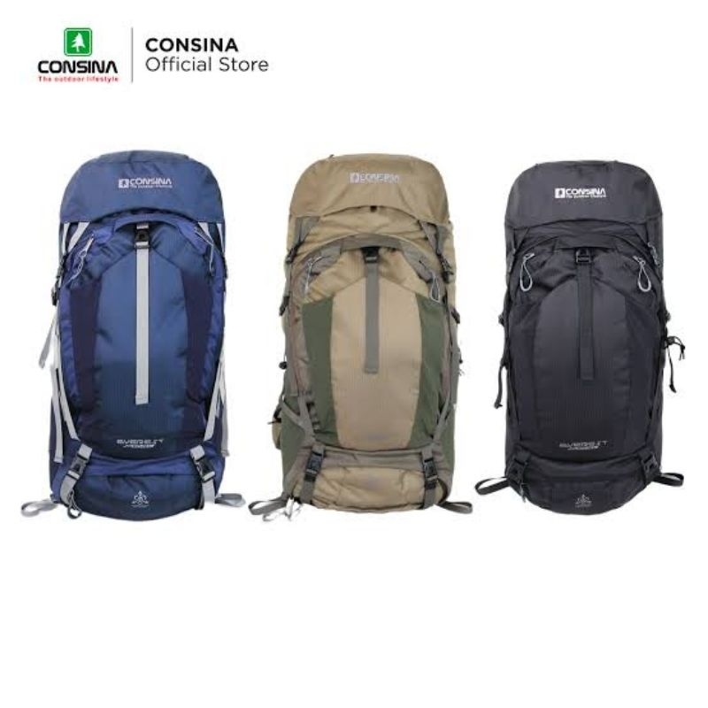 Jual CARRIER CONSINA EVEREST 60+5 L (BLACK) | Shopee Indonesia
