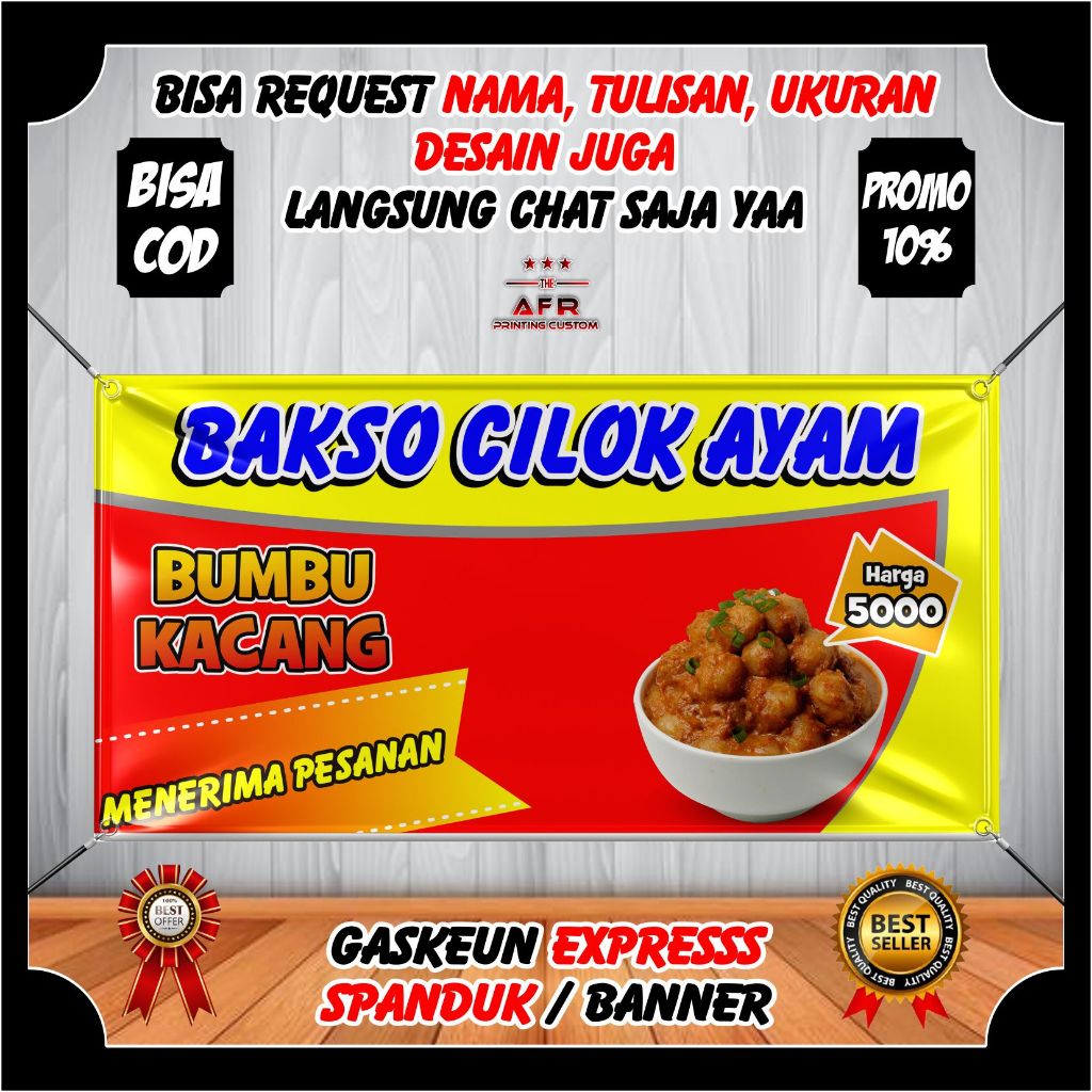 Jual Spanduk jajanan CILOK ISI / Banner Makanan Cilok Isi Ukuran ...