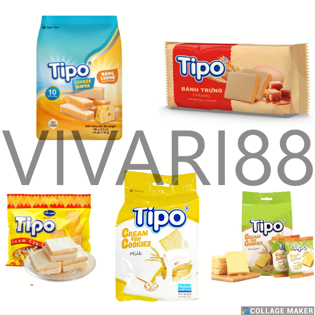 Jual Tipo Cream Egg Cookies Caramel 60g / Durian 135g / Milk 135g / Cream Egg Cookies 160g ...