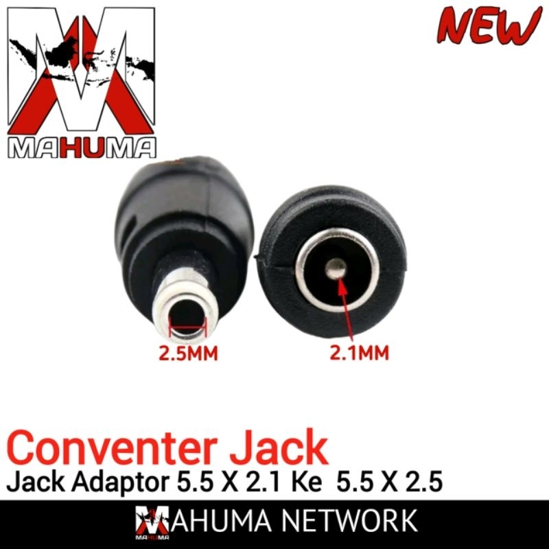 Jual CONVERTER SAMBUNGAN ADAPTOR ADAPTER JACK DC UKURAN 5.5MM X 2.1MM ...
