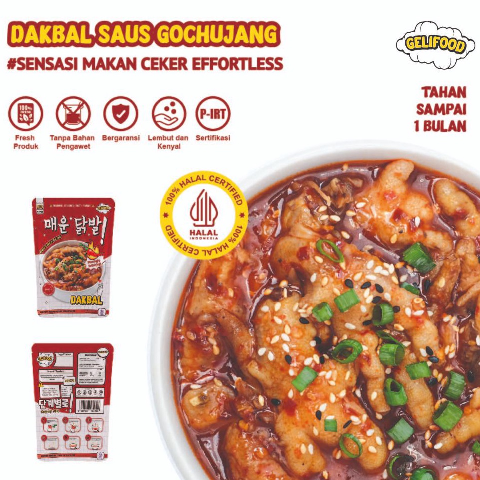 Jual Belanja Murmer GELI FOOD Dakbal Ceker Tanpa Tulang Saus Gochujang ...