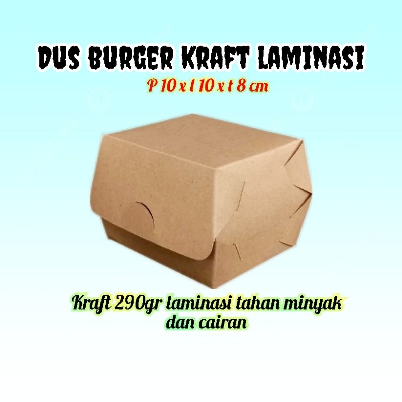 Jual Dus burger/box burger/kotak roti burger/paper burger/kemasan dus ...