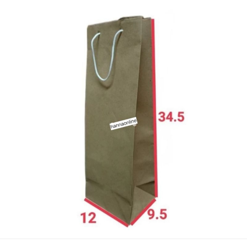 Jual paper bag botol/paper bag coklat isi 12pcs | Shopee Indonesia