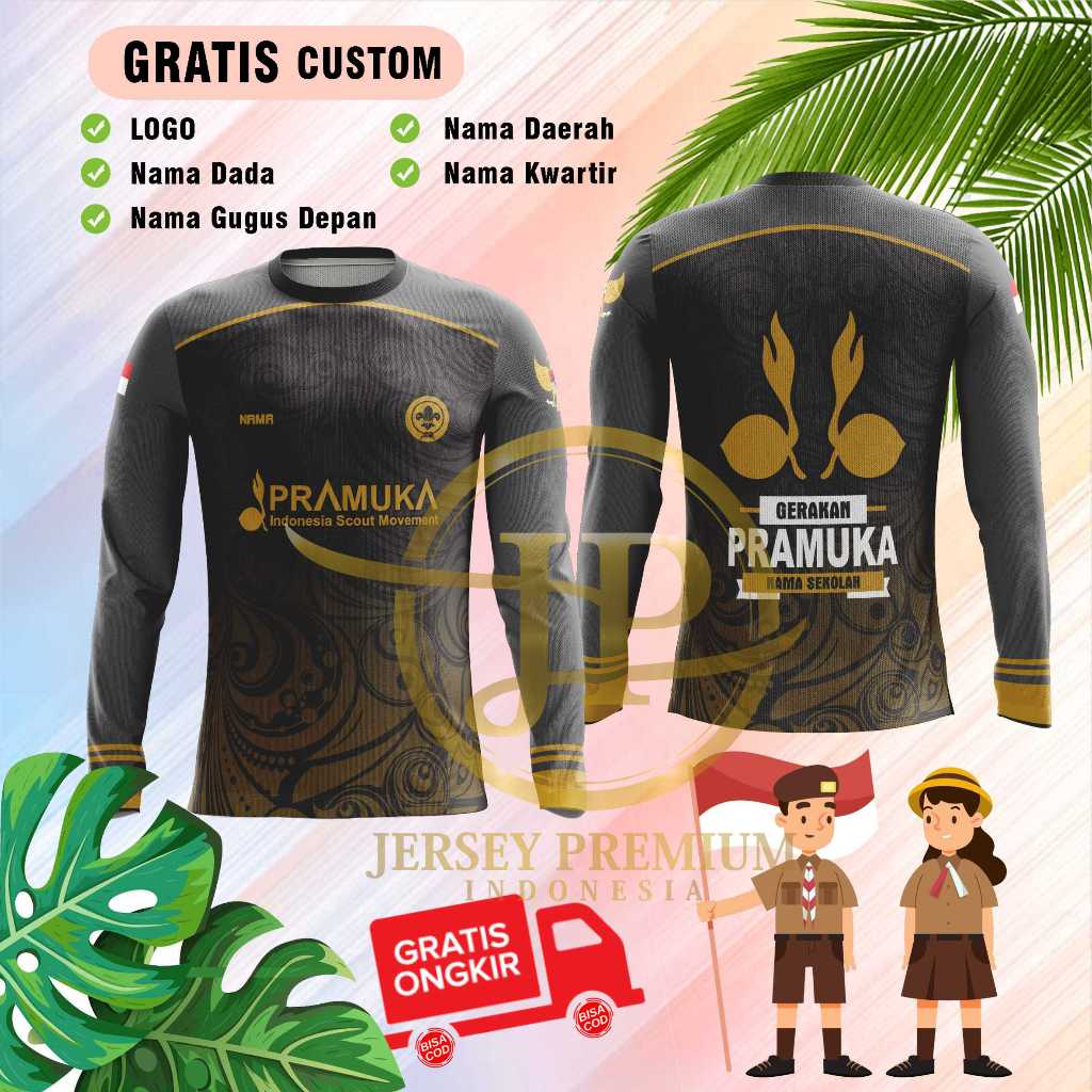 Jual JERSEY PRAMUKA DESAIN BATIK/BAHAN BERKUALITAS/FULL PRINTING/UNISEX ...