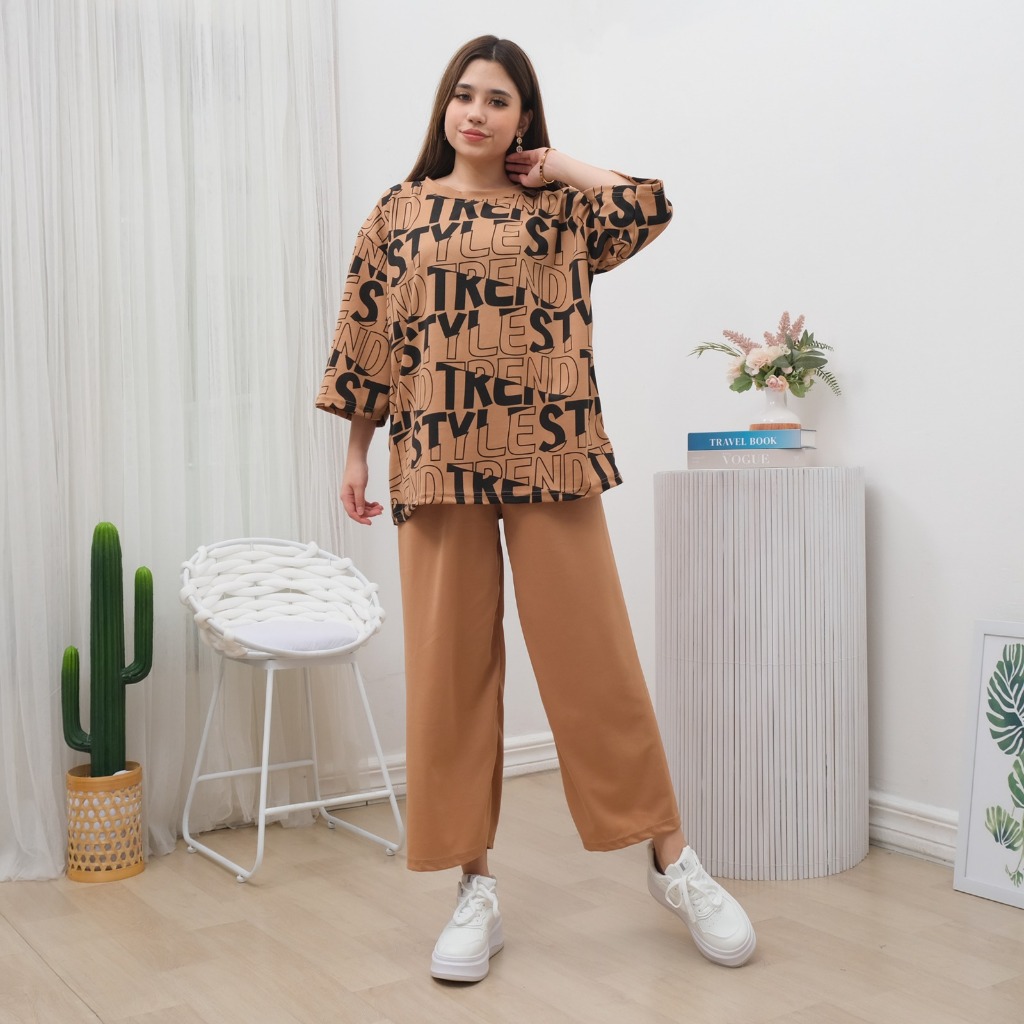 Jual One Set Kulot Wanita Trend Style Setelan Oversize Atasan Celana Dewasa | Shopee Indonesia