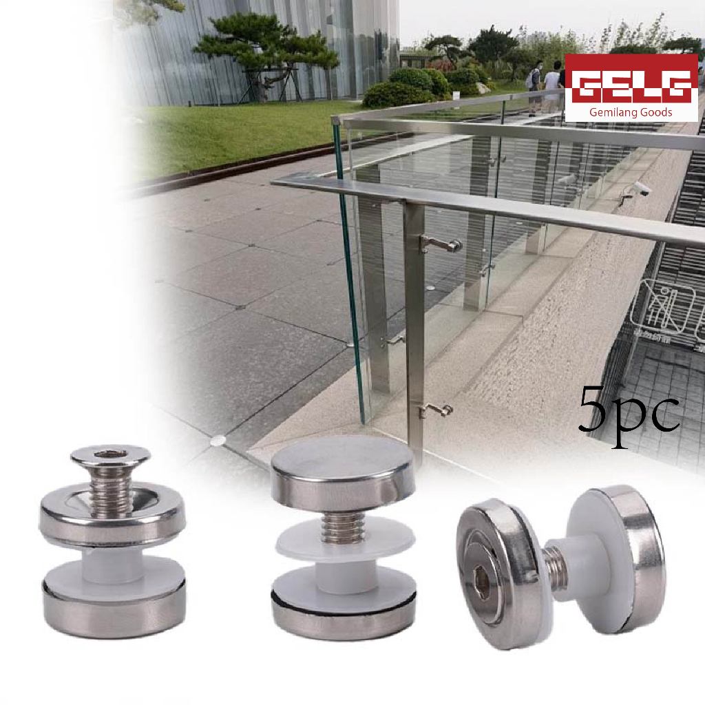 Jual 5pcs Baut Penjepit Kaca Stainless Untuk Tiang Railing Tangga Baut ...