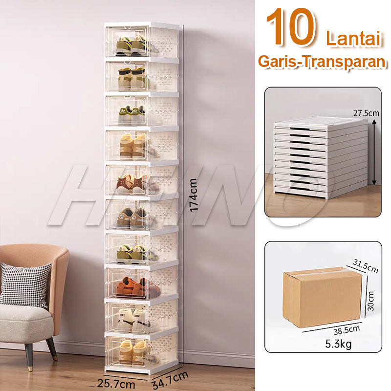 Jual 【Tidak Perlu Menginstal】HEINO Kotak Sepatu Plastic Sneaker ...