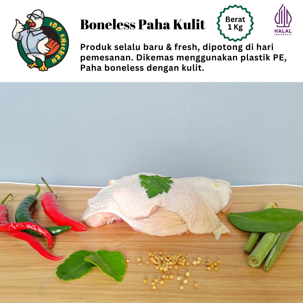 Jual Paha Ayam Fillet Kulit - Boneless Paha Kulit Segar dan Halal 1 KG ...
