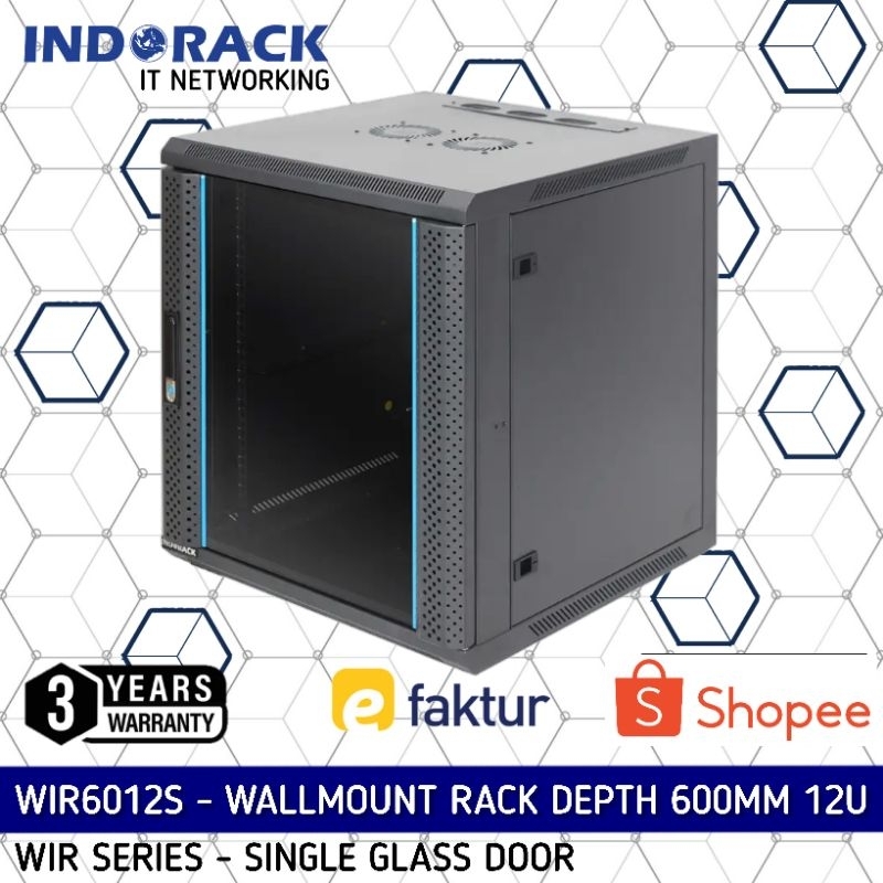 Jual WIR6012S / WIP6012S - Wallmount Rack INDORACK 12U Depth 600mm ...