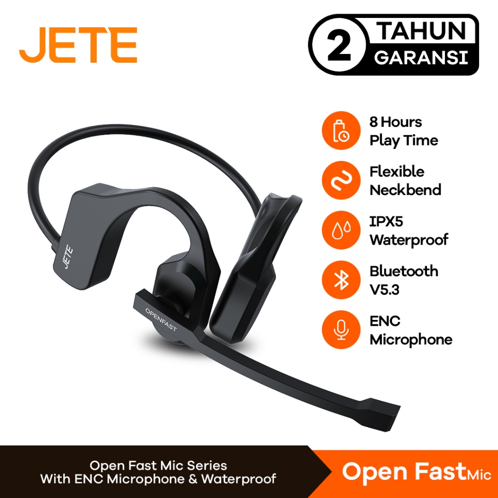 Jual Sport Headset Bluetooth JETE Open Fast Mic Series ENC + IPX5 ...
