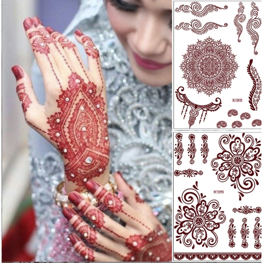 Jual henna pengantin hena cantik warna merah bata bisa untuk 1 pasang ...