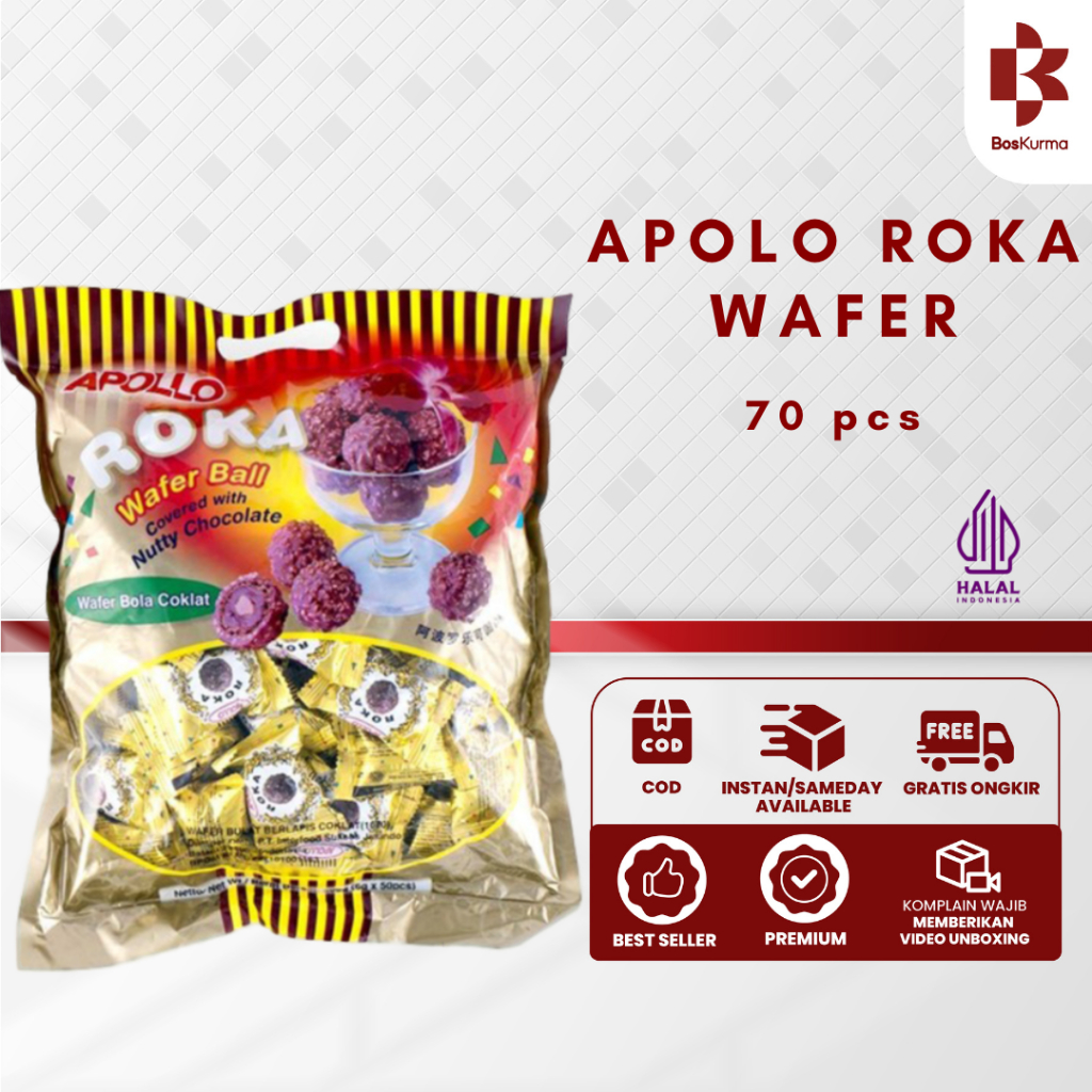 Jual Coklat Roka Apollo Wafer Ball Isi 70 Pcs Cokelat | Shopee Indonesia