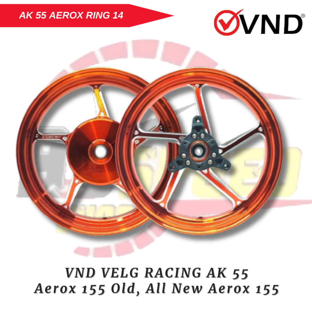 Jual VND Racing Velg Enkei AK 55 AEROX 155 / All New Aerox Ring 14 Ukuran 185/215 Set depan ...
