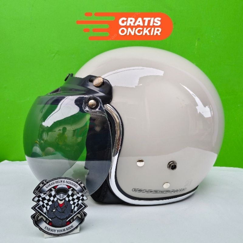 Jual [LC] Helm Bogo Dewasa list Chrome Kaca Cembung Hitam SNI - Helm ...
