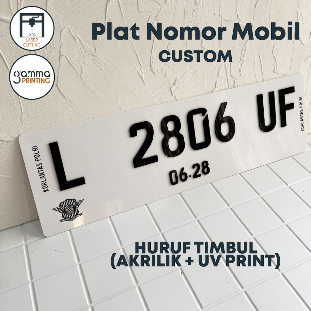 Jual Plat Mobil Akrilik Custom Timbul / Plat Motor Akrilik UV Print ...