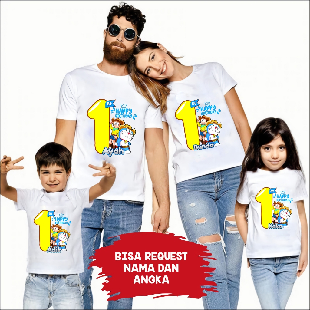 Jual Kaos Ultah Keluarga / Kaos Ulang Tahun Anak dan Family Custom Nama ...