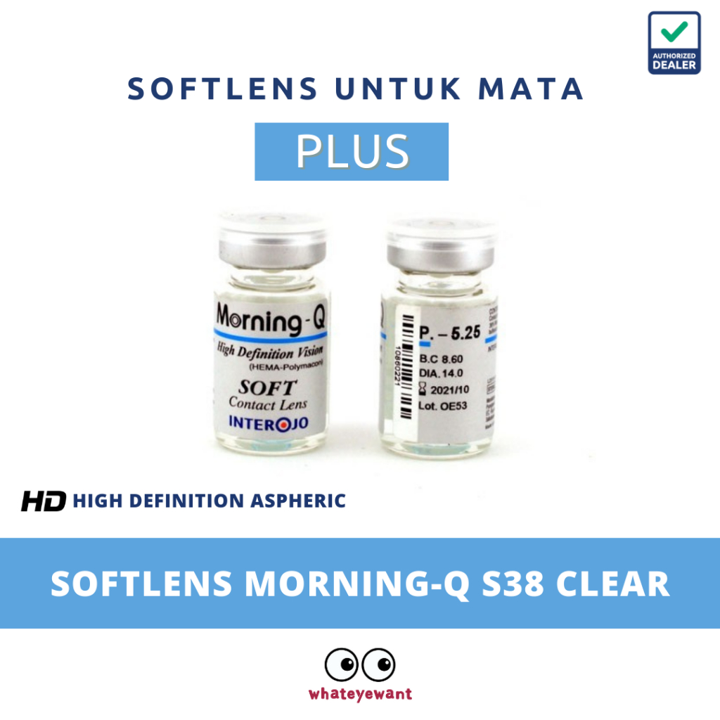 Jual Morning Q S38 Softlens Bening Plus / Minus Clear Tahunan | Shopee Indonesia
