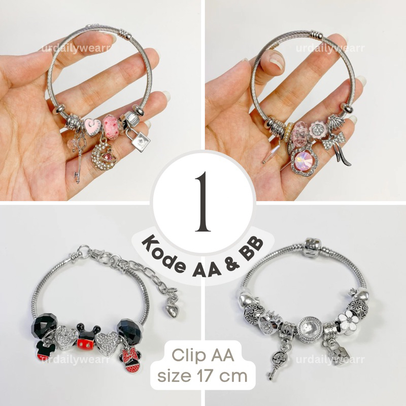 Jual Gelang Tangan Rantai Wanita Pandora Bracelet Charms Serut Bangle ...