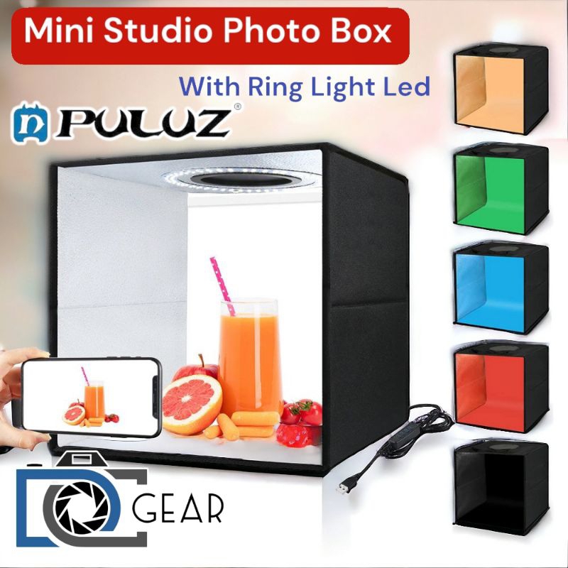 Jual Photo Studio mini box dengan Ring Light Led dan 6 backdrop ...