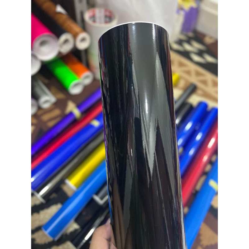 Jual stiker skotlet hitam glossy decofix lebar 45cm panjang 1 meter ...