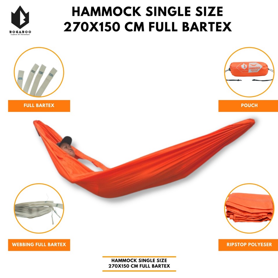 Jual KODE S45H Hammock Single Size 27x15 cm cm Full Bartex Ayunan Gantung Dewasa Besar COD ...