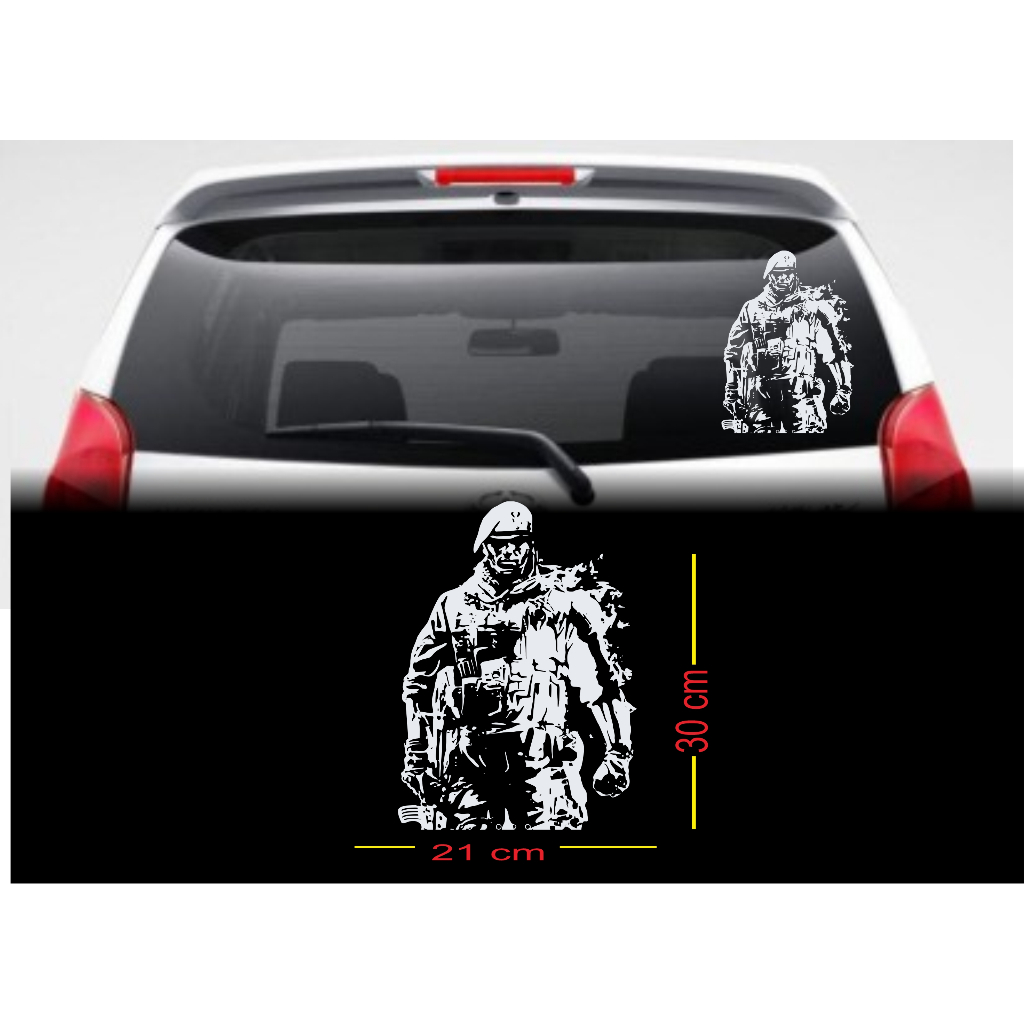 Jual STIKER MOBIL-CUTTING STIKER KACA MOBIL BELAKANG ARMY SILUET-STIKER ...