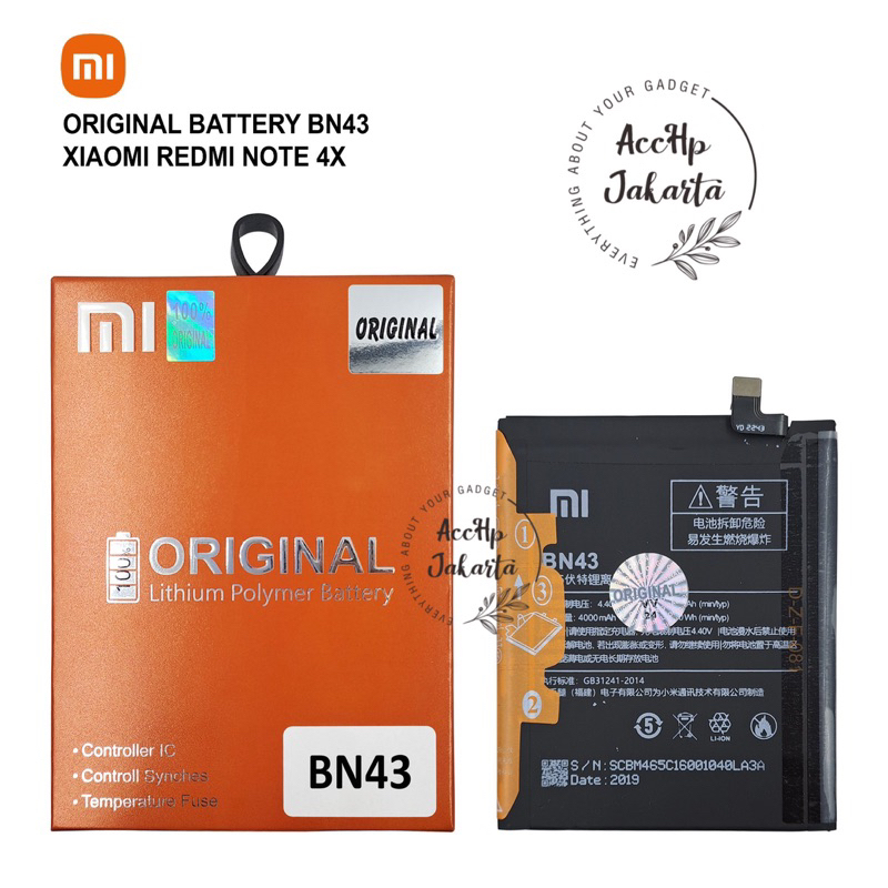 Jual Baterai Batre Redmi Note 4 Snapdragon / Note 4X Snapdragon BN 43 BN43 Original 100% ...