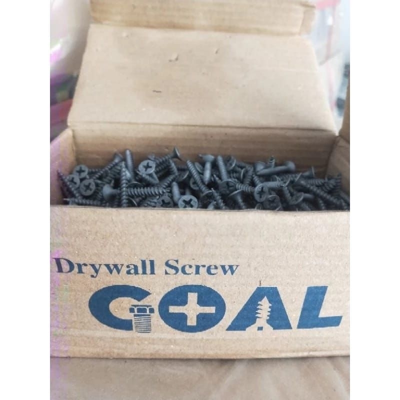 Jual Skrup Drywall GOAL ukuran 6x1, isi 1000pc, panjang 2.5cm, skrup ...