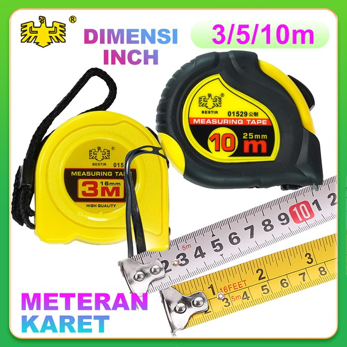 Jual Meter Karet Ketupat Roll Measuring Tape Meteran 3/5/10m Ruler ...