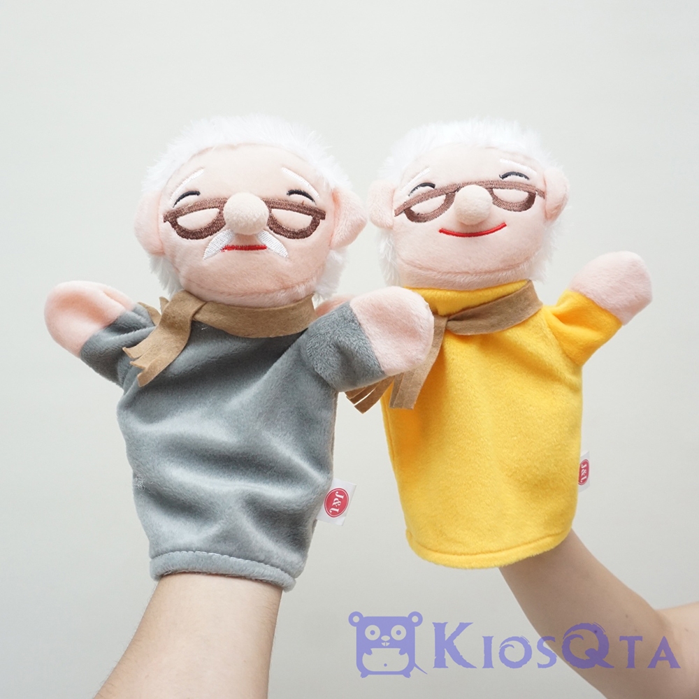 Jual boneka tangan couple hand puppet kakek nenek grandpa grandma lucu ...