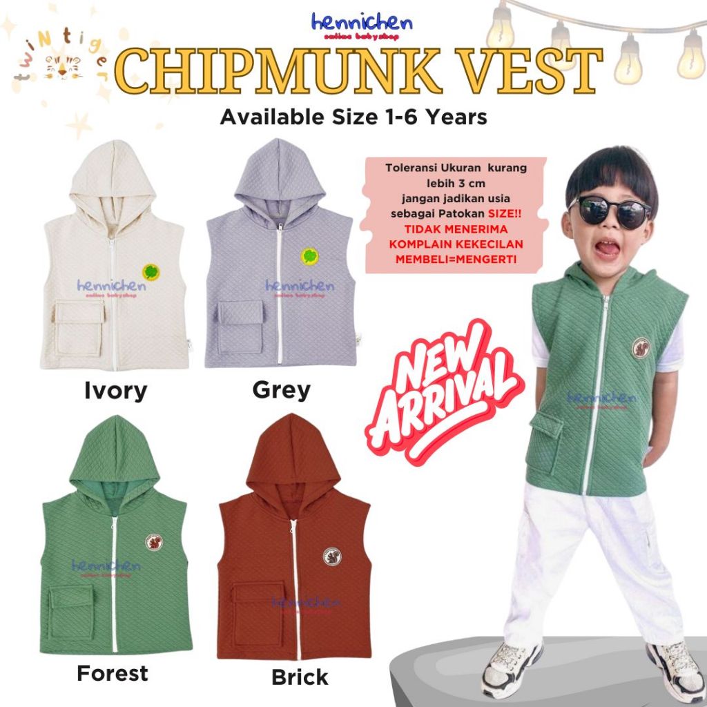 Jual Twin Tiger CHIPMUNK VEST Rompi Anak Laki Laki 1-6 Tahun Jaket Anak ...