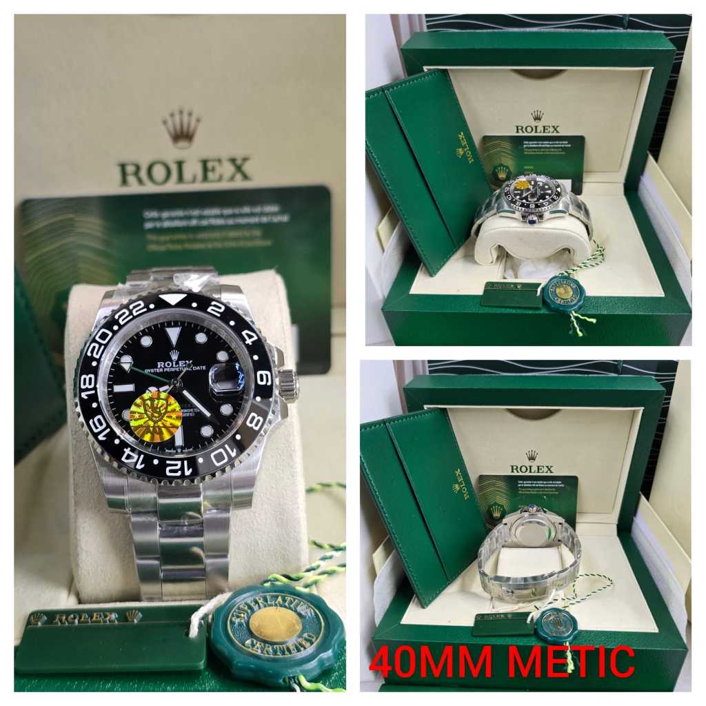 Jual Jam Tangan Luxury Rolex GMT Master II Automatic 40mm Silver Dial ...
